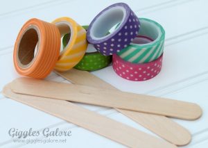 Washi Tape Popsicle Sticks - Giggles Galore