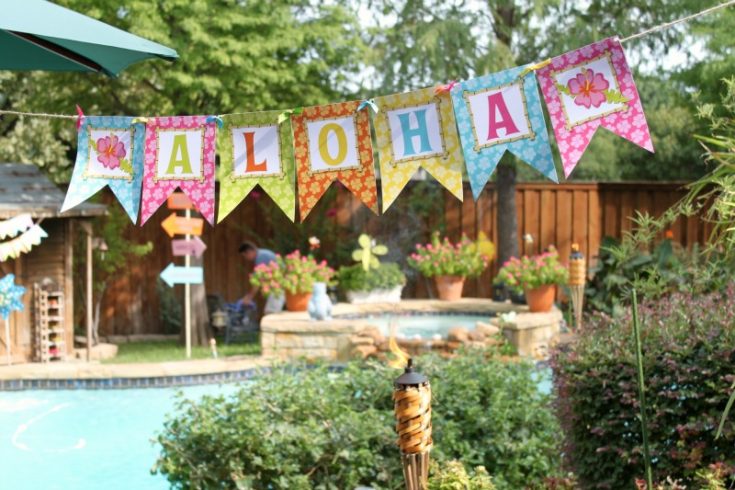 Luau Themed Birthday Party (Aloha Banner, Tiki Banner, etc)