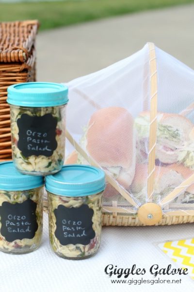 Mason Jar Picnic Containers & Stamped Napkins - Giggles Galore