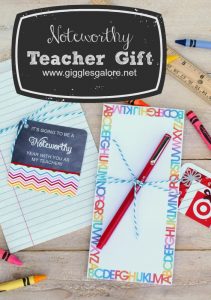 Noteworthy Teacher Gift and Free Printable - Giggles Galore