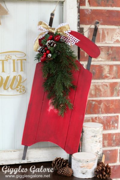 Chalky Finish Painted Christmas Sleds - Giggles Galore