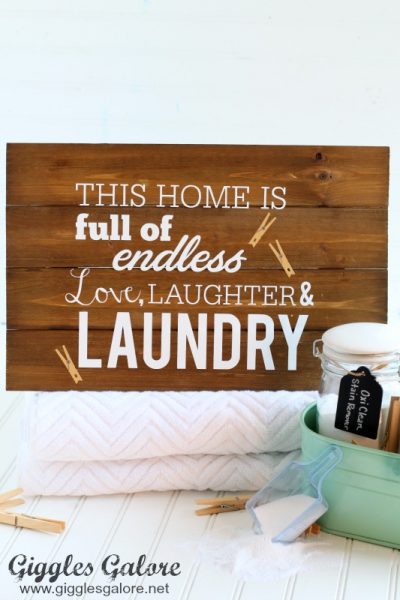 DIY Laundry Room Sign + 5 Tips to Make Laundry Day Easier - Giggles Galore