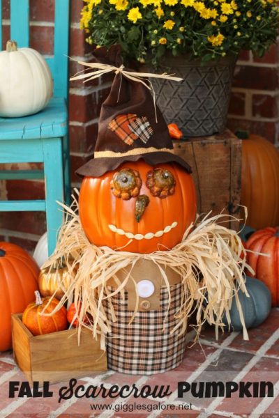 Fall Pumpkin Scarecrow - Giggles Galore