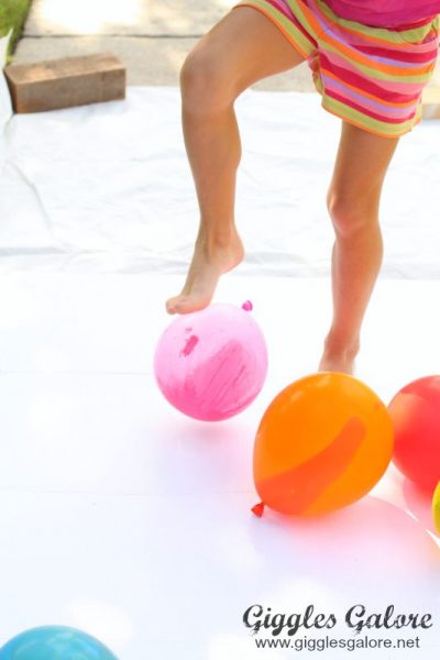 Messy Balloon Pop Painting - Giggles Galore