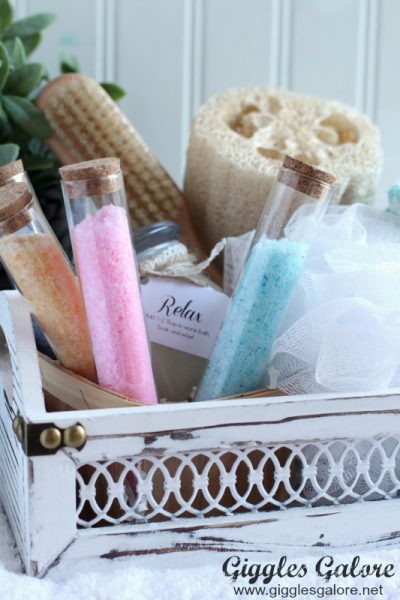 DIY Bath Salts & Spa Gift Basket - Giggles Galore