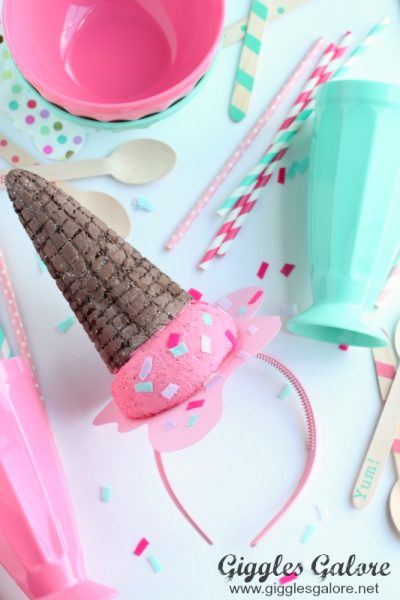 DIY Melting Ice Cream Cone Headband / Hat