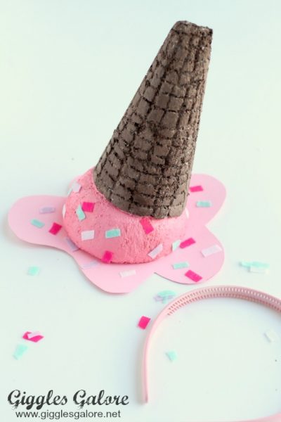 DIY Melting Ice Cream Cone Headband / Hat