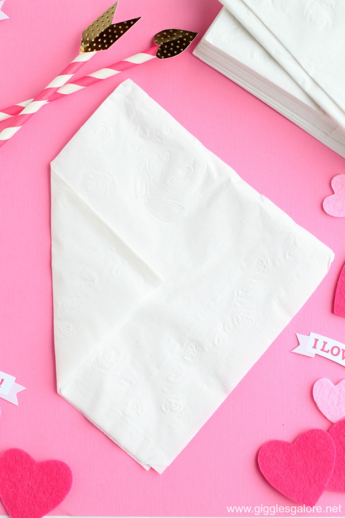Paper Napkin Envelopes for Valentine's Day - Giggles Galore