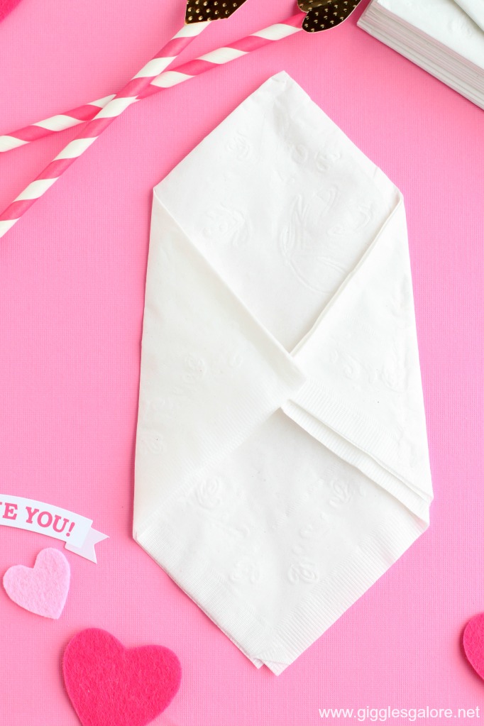 Paper Napkin Envelopes for Valentine's Day - Giggles Galore