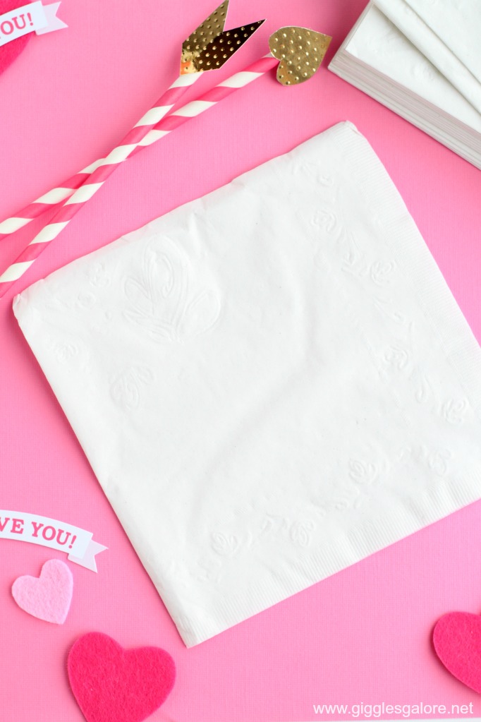 Paper Napkin Envelopes for Valentine's Day - Giggles Galore