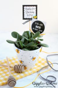 Bee Fingerprint Teacher Appreciation Gift - Giggles Galore