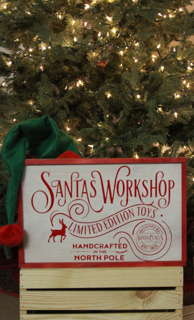 DIY Santa's Workshop Wood Sign - Giggles Galore