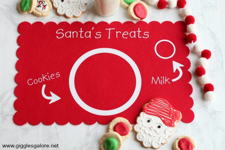 DIY Santa's Cookies & Milk Placemat with Cricut - Giggles Galore