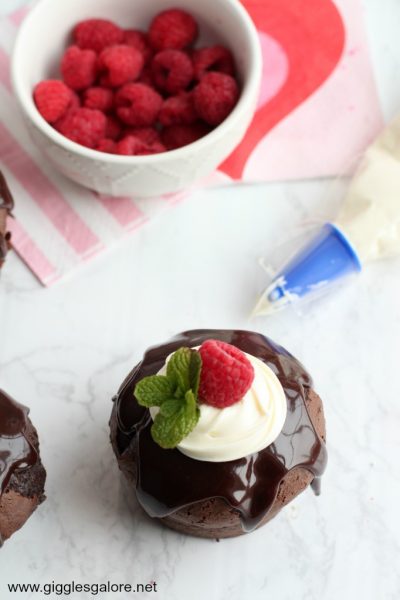 Mini Chocolate Cake with Chocolate Raspberry Ganache - Giggles Galore