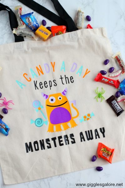 DIY Halloween Monster Tote Bag with Cricut EasyPress - Giggles Galore