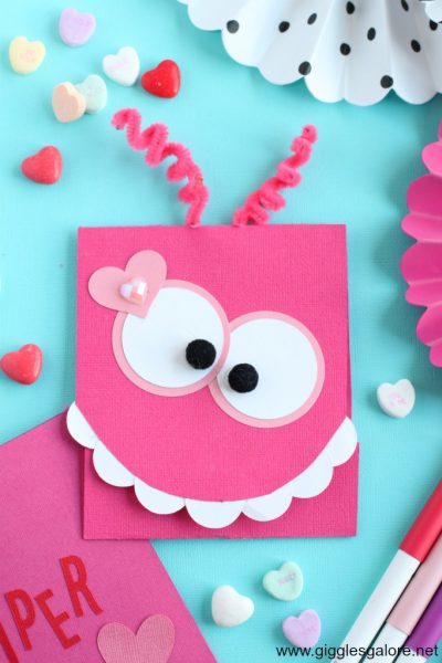 Cute DIY Monster Valentine's Day Card - Giggles Galore
