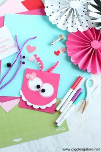 Cute DIY Monster Valentine's Day Card - Giggles Galore