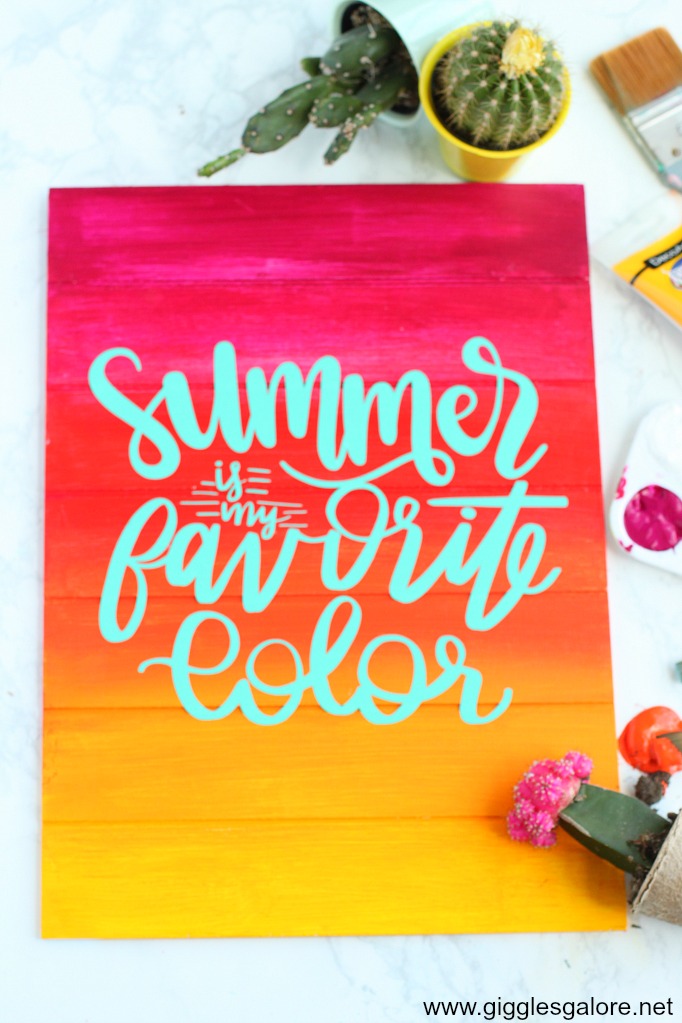 DIY Summer Sunset Pallet Sign Art - Giggles Galore