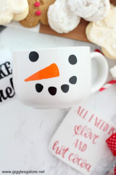 DIY Cricut Snowman Mugs Gift Idea - Giggles Galore