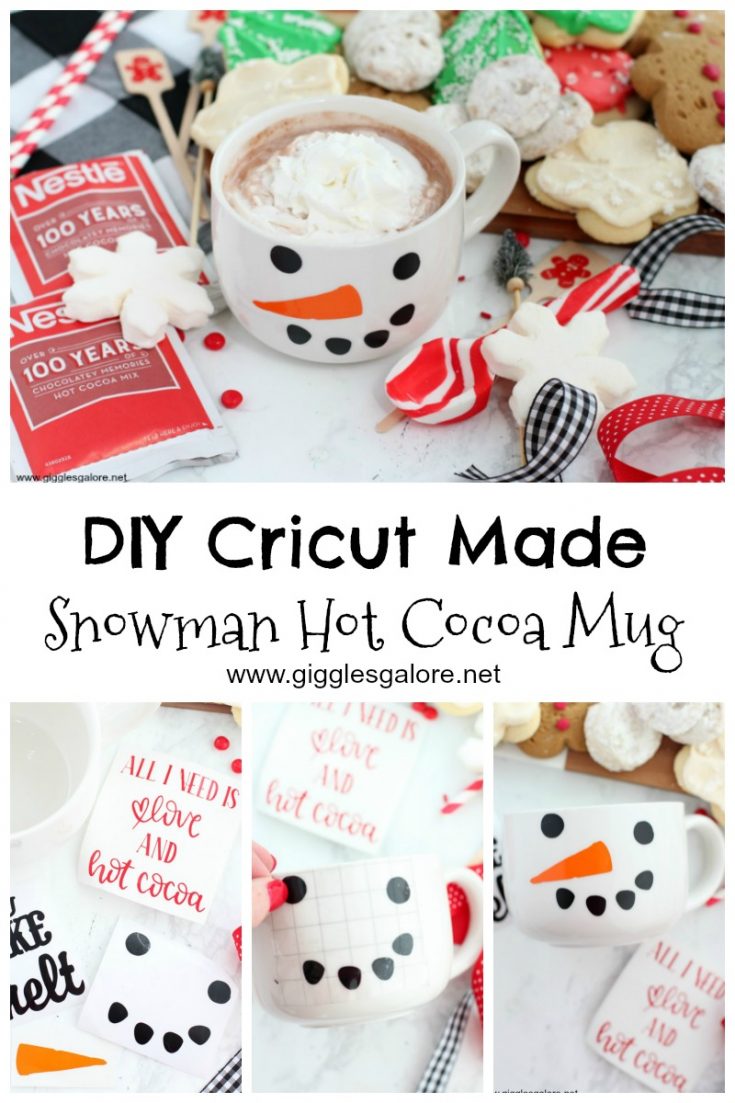 DIY Cricut Snowman Mugs Gift Idea - Giggles Galore
