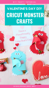 DIY Cricut Monster Valentine Candy Cards - Giggles Galore
