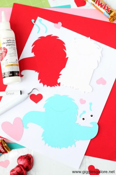 DIY Cricut Monster Valentine Candy Cards - Giggles Galore