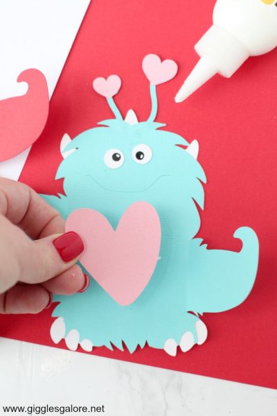 DIY Cricut Monster Valentine Candy Cards - Giggles Galore