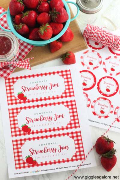 The Best Homemade Strawberry Jam + Printable Jam Labels - Giggles Galore
