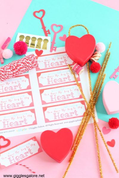 DIY Key to My Heart Valentine Treat Box - Giggles Galore