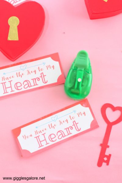 DIY Key to My Heart Valentine Treat Box - Giggles Galore