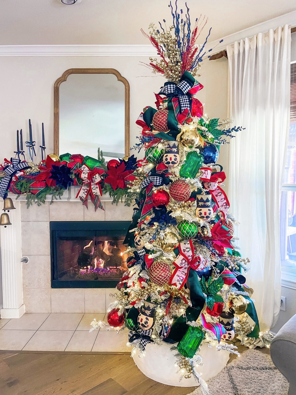 Elegant Jewel-Toned Nutcracker Themed Christmas Tree - Giggles Galore